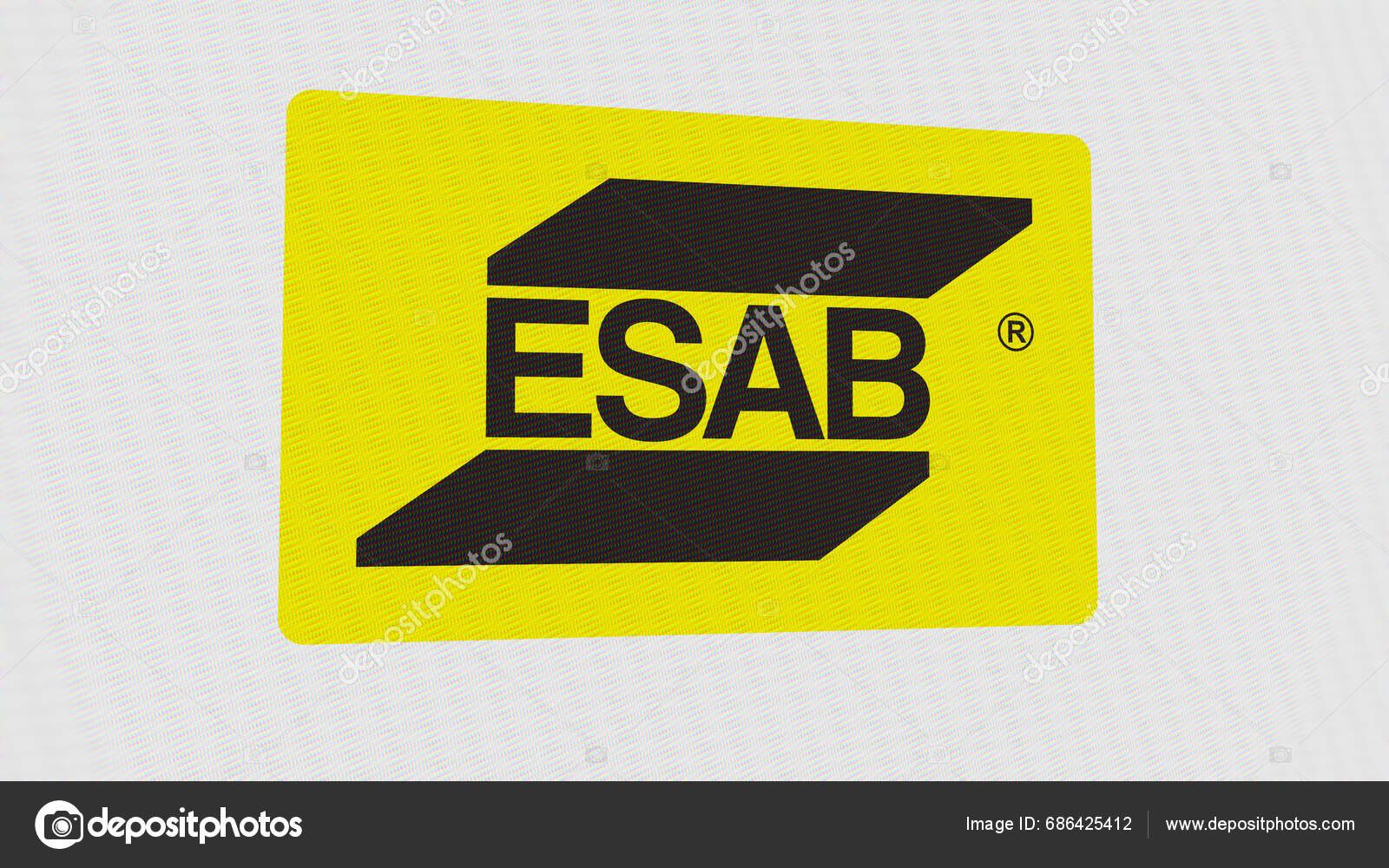 Logo Esab Giant White Screen Brand Esab Device – Stock Editorial Photo ...