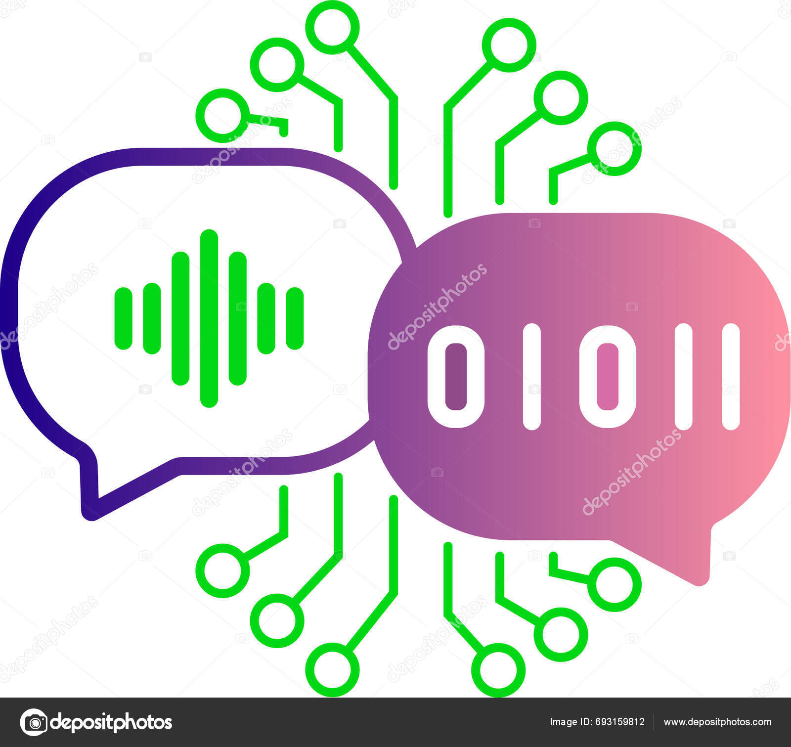 Icon Large Language Model Llm Generative Chat Conversation Conversationnel Artificial Stock