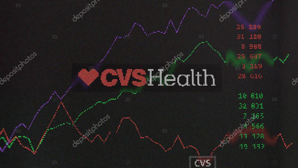 19 de marzo de 2024. El logotipo de CVS Health en la pantalla de un ...