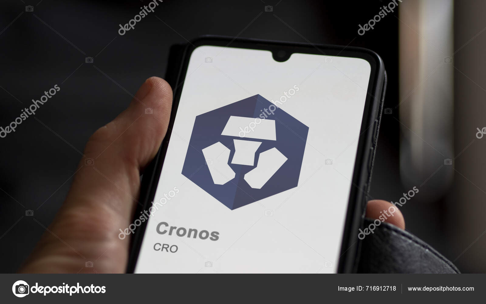 Primer Plano Logotipo Cro Cronos Pantalla Intercambio Cro Cronos Acciones — Foto editorial de ...