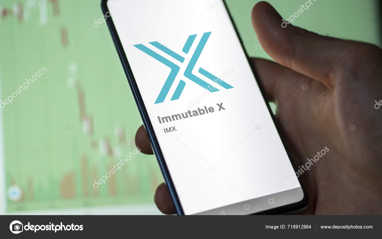 Primer Plano Logotipo Imx Inmutable Pantalla Intercambio Imx Reservas ...