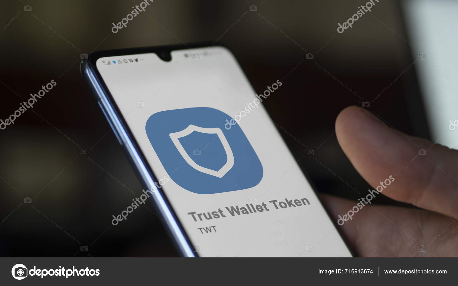 Cierre Logotipo Twt Trust Wallet Token Pantalla Intercambio Twt ...