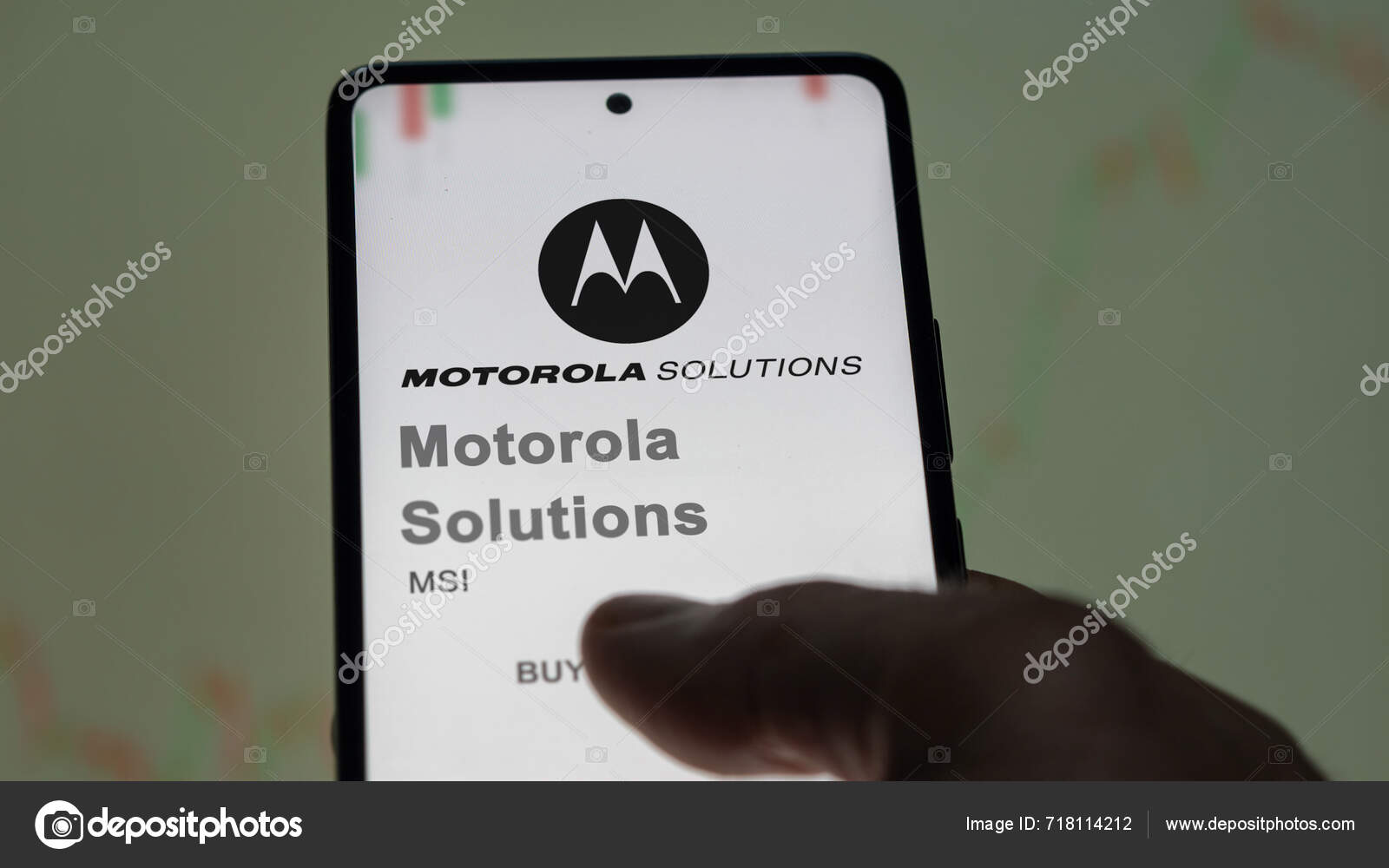 April 09Th 2024 Chicago Illinois Close Logo Motorola Solutions Screen ...