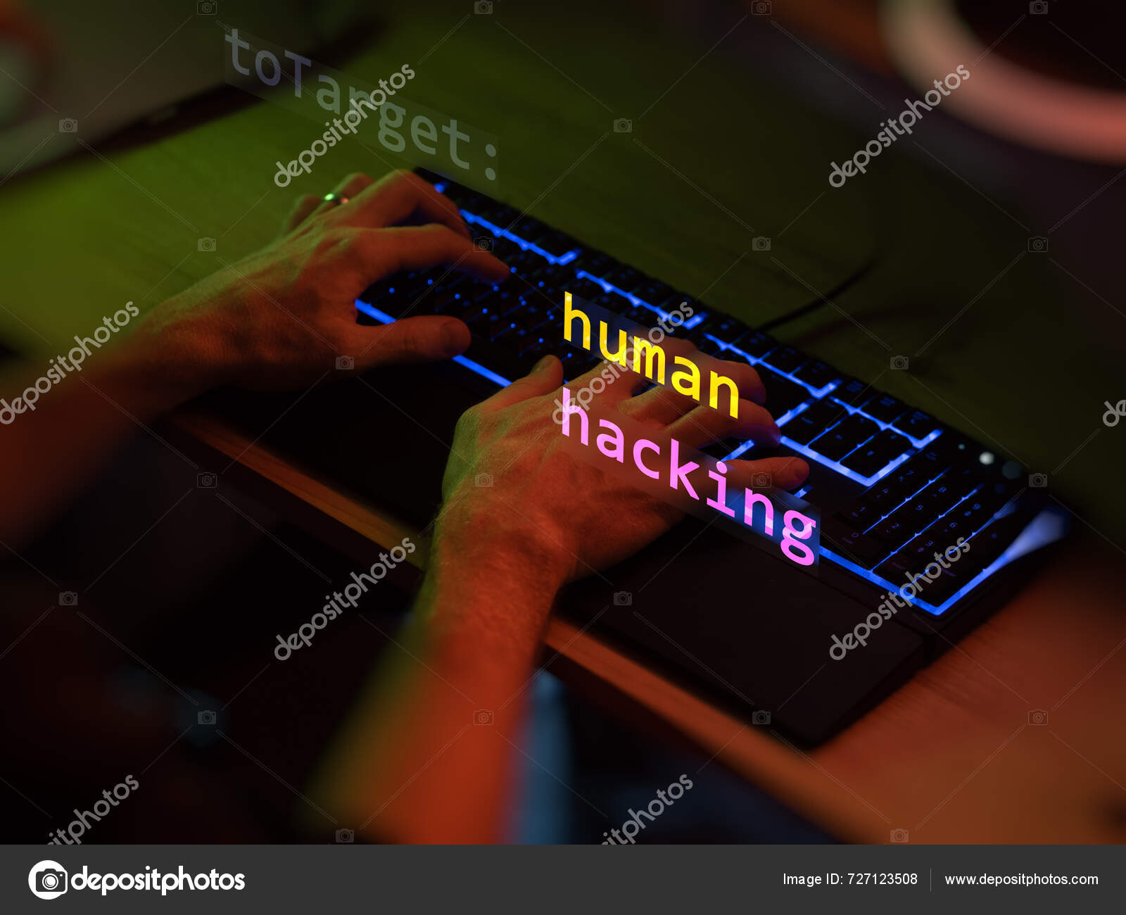 Cyber Attack Human Hacking Text Foreground Screen Hands Anonymous ...
