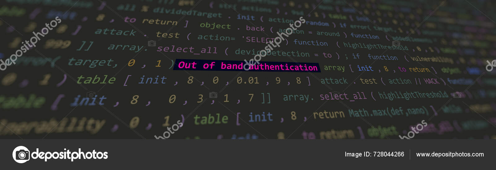Cyber Attack Out Band Authentication Text Foreground Screen Code Editor ...