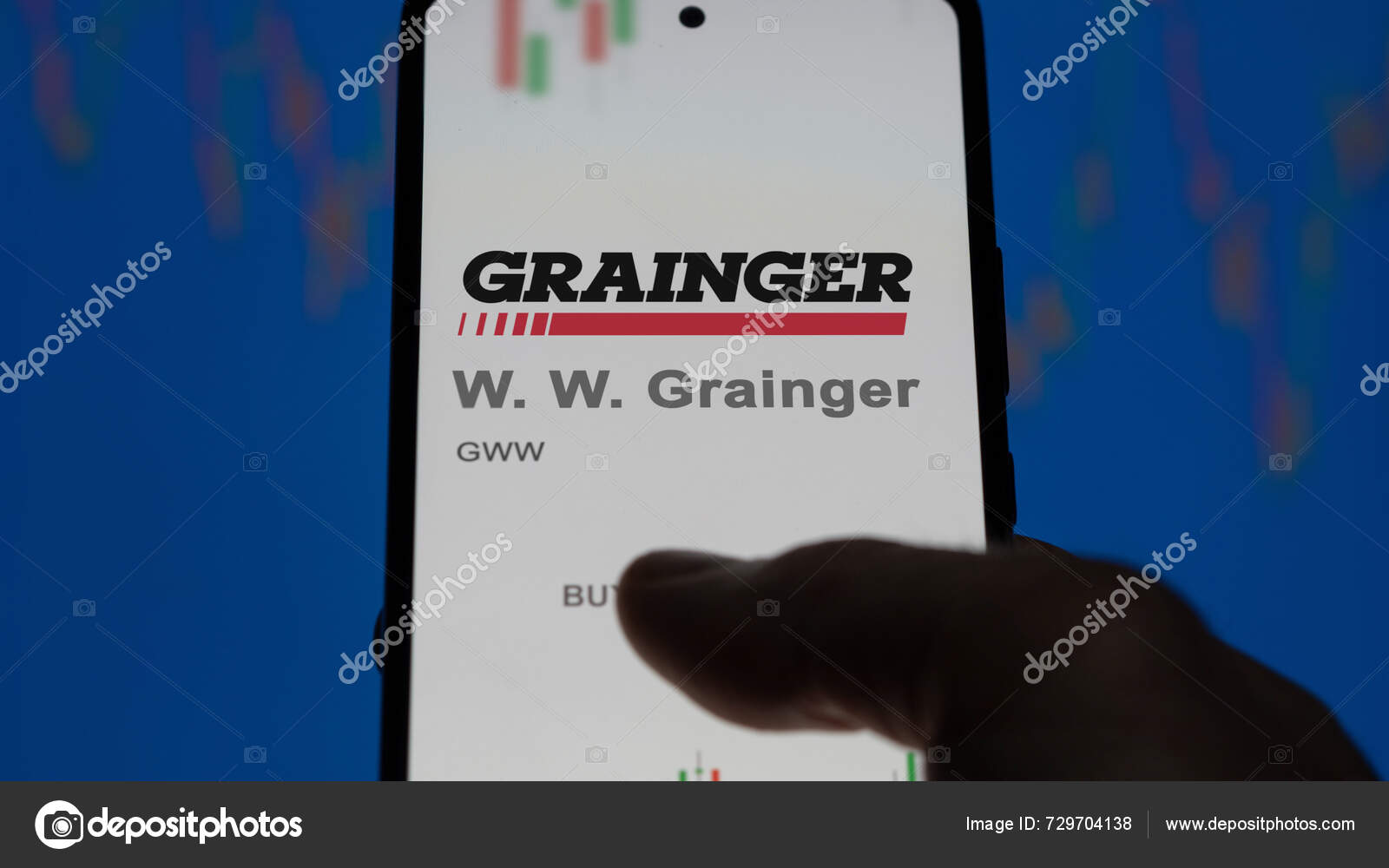 Abril 2024 Lake Forest Illinois Primer Plano Logotipo Grainger Pantalla ...