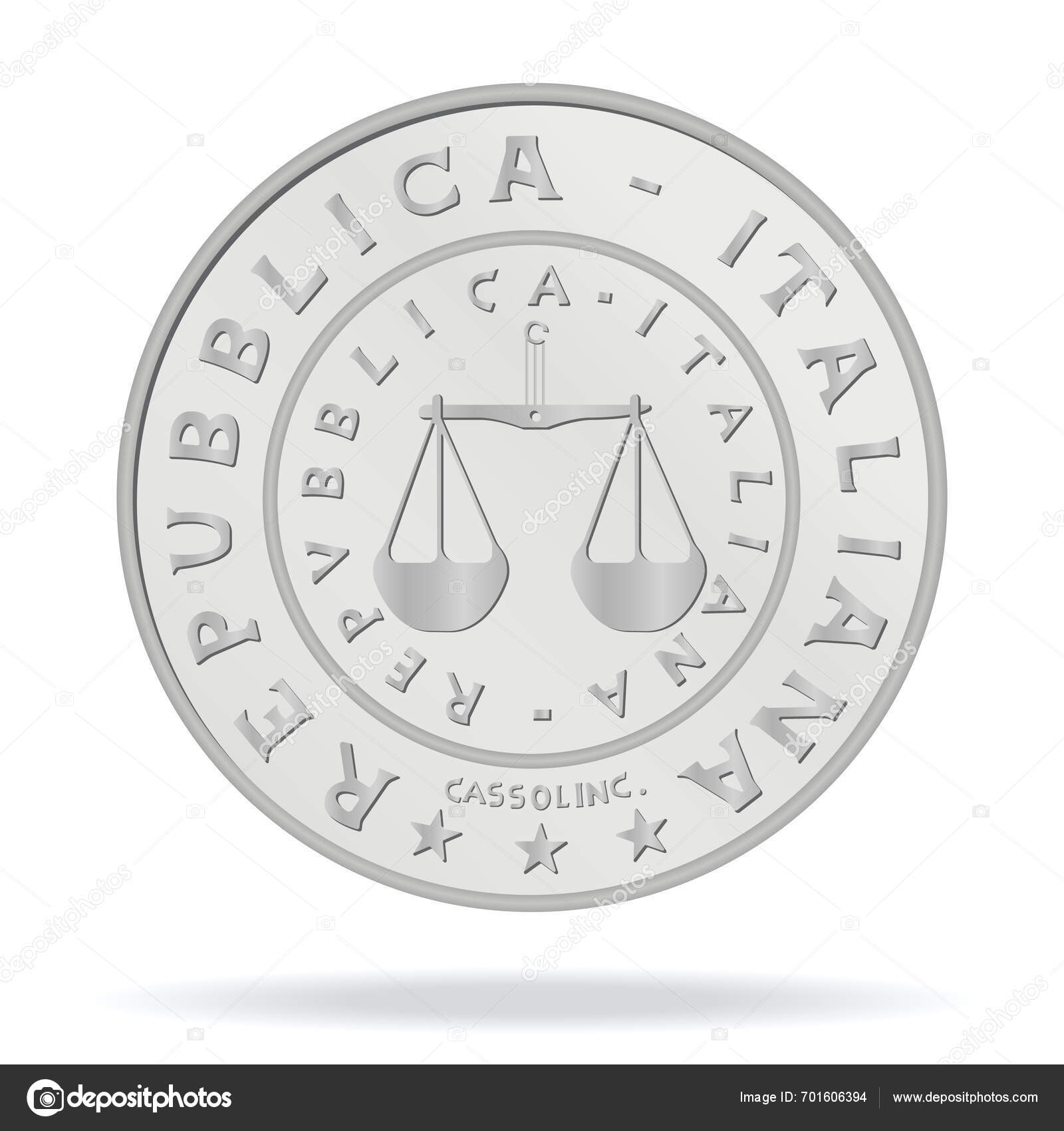 Lira Italy Back Vector Illustration White Background Made Style Stock ...