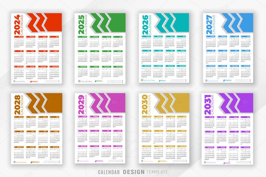 2024 a 2031 dise o de calendario para feliz a o nuevo planificador ...