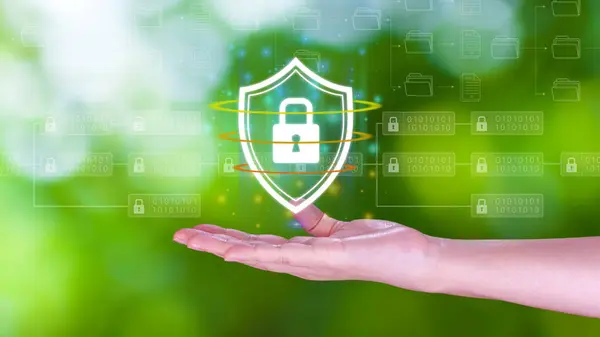 Computer network protection, secure and safe your data concept ...