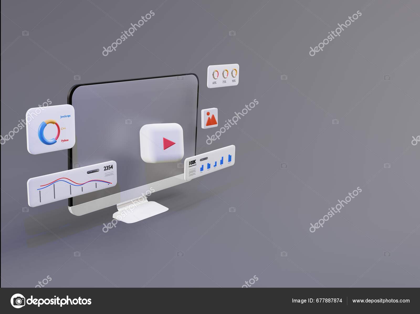 3D电脑Ai机器人Chatbot Web Uiux 是的Software编程算法 分析数据渲染说明 ——图库图片 © ...