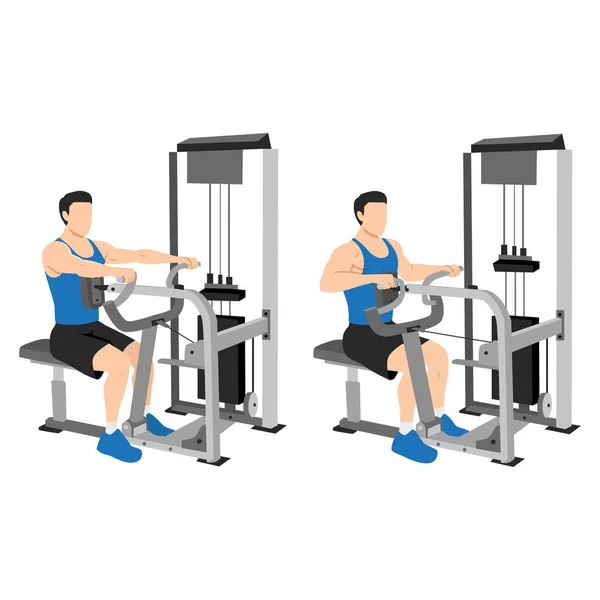 Man Doing Dips Parallel Bars Gym Exercise Flat Vector Illustration ...