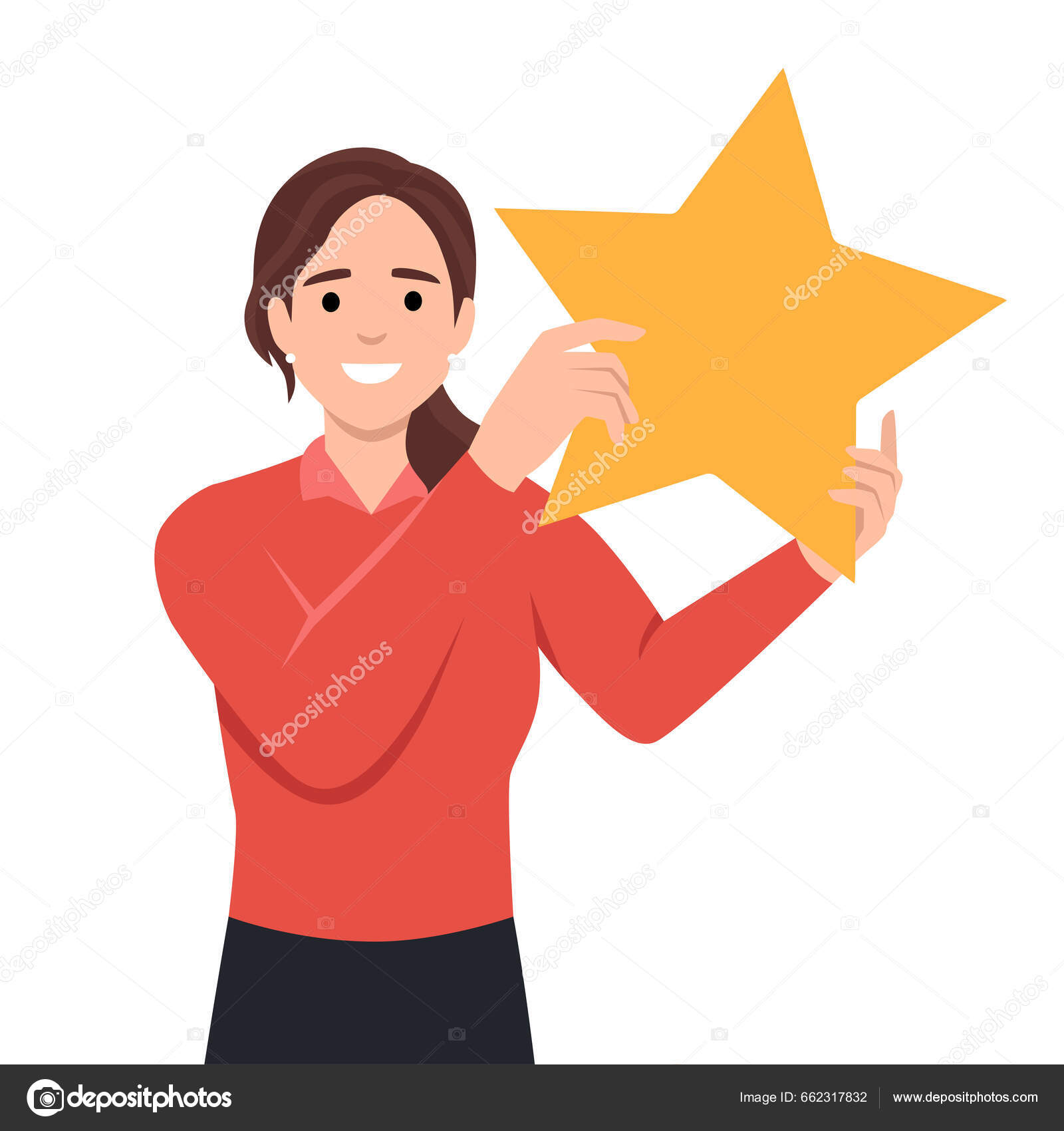 Ilustración Vectorial Dibujos Animados Mujer Con Recompensa Personaje ...