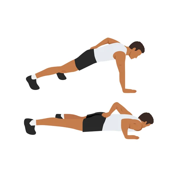 Man Doing Jump Squat Exercise Flat Vector Illustration Isolated White Stock Vector By