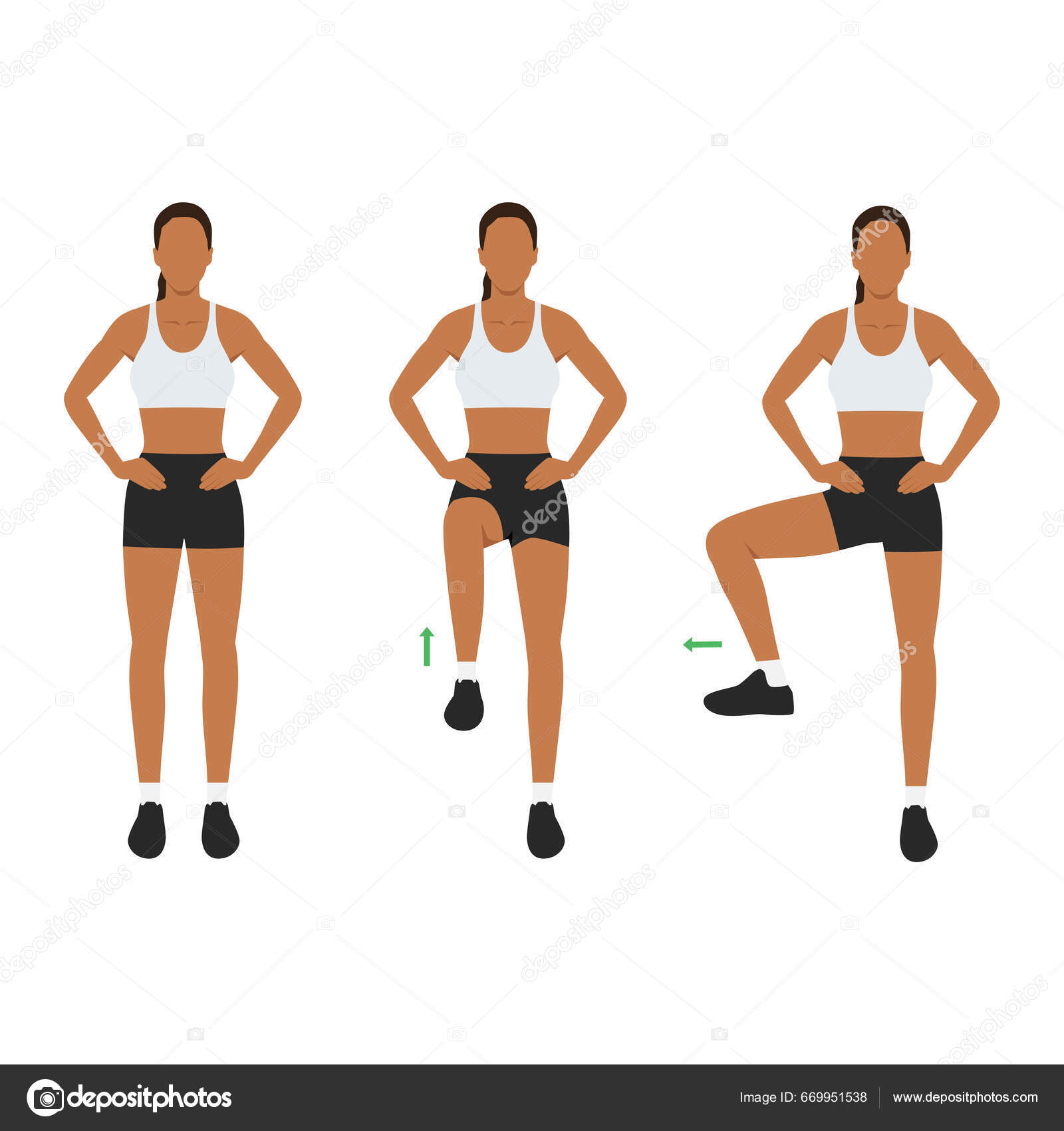 Woman Doing Exercise Single Leg Hip Rotation Posture Hip Leg Stock ...