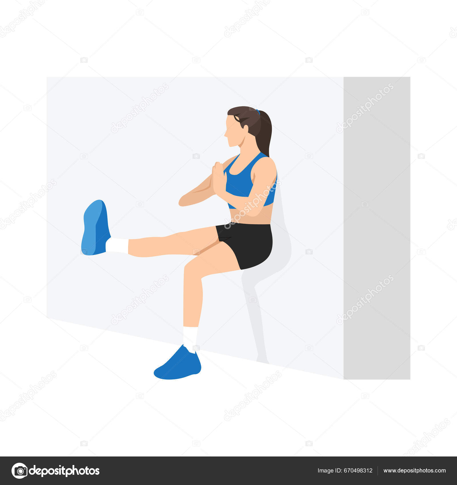 Wall Sit Exercise Kids