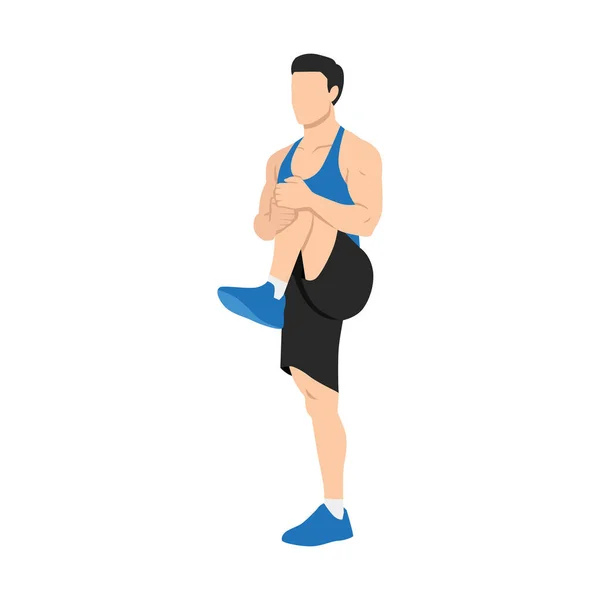 Man Doing Standing Adductor Adduction Stretch Exercise Flat Vector ...