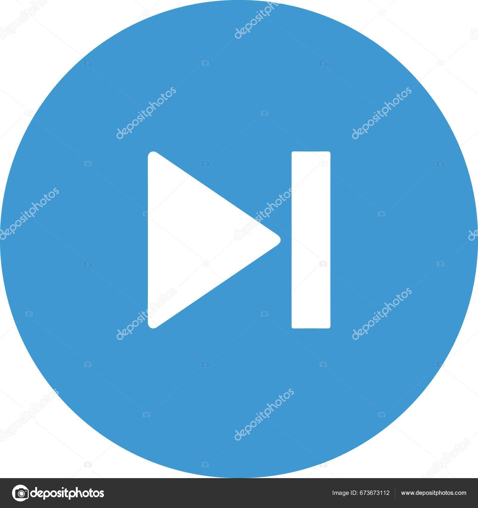 White Skip Forward Button Middle Blue Circle — Stock Photo © gumihogame ...