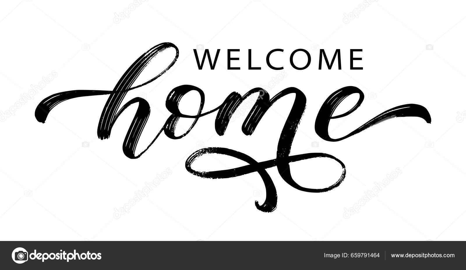 Welcome Home Text Vector Welcome Home Word Typography Cozy Design Stock ...