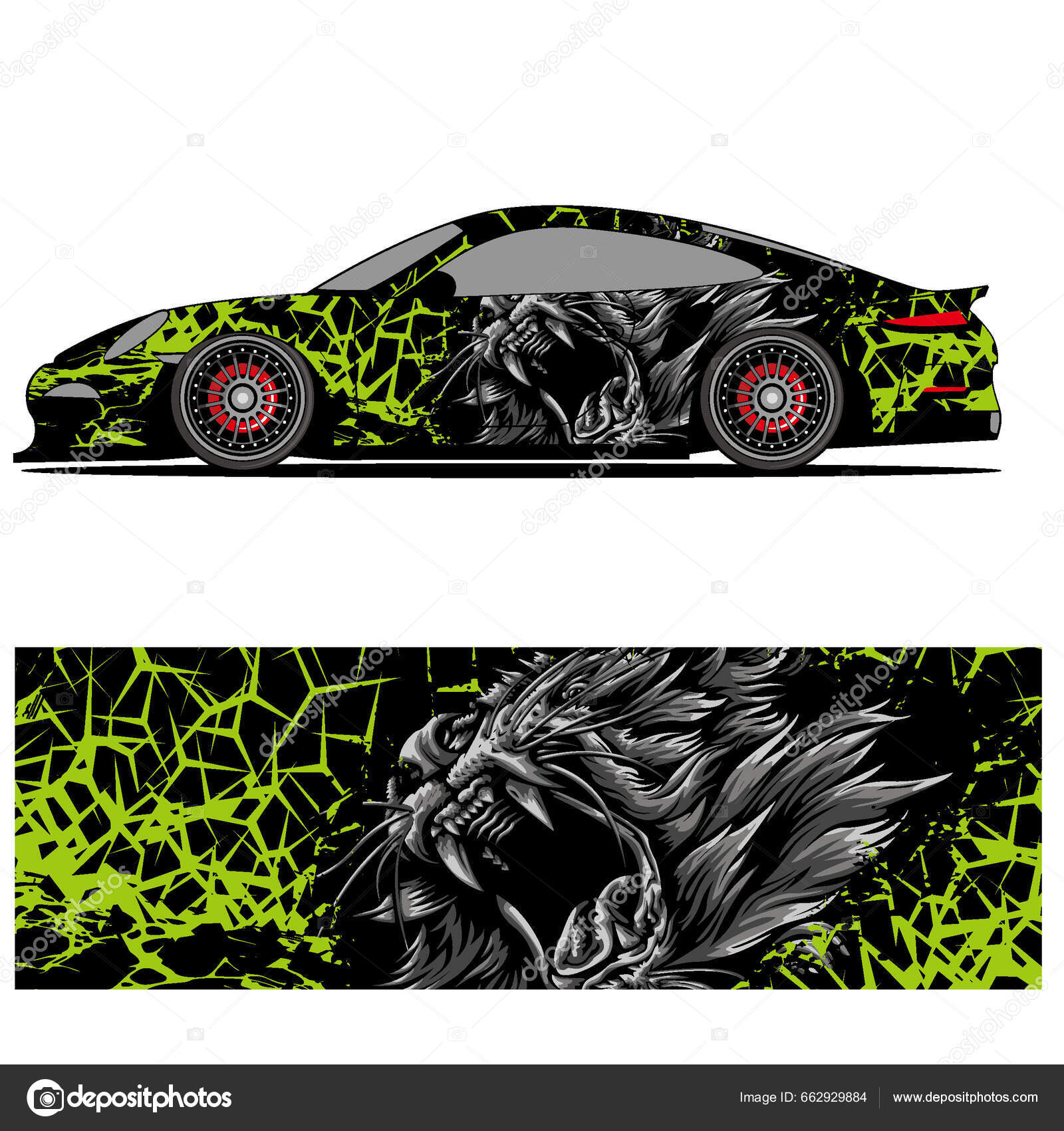 Full Wrap Racing Car Abstract Vinyl Sticker Graphics Kit Auto Stock ...