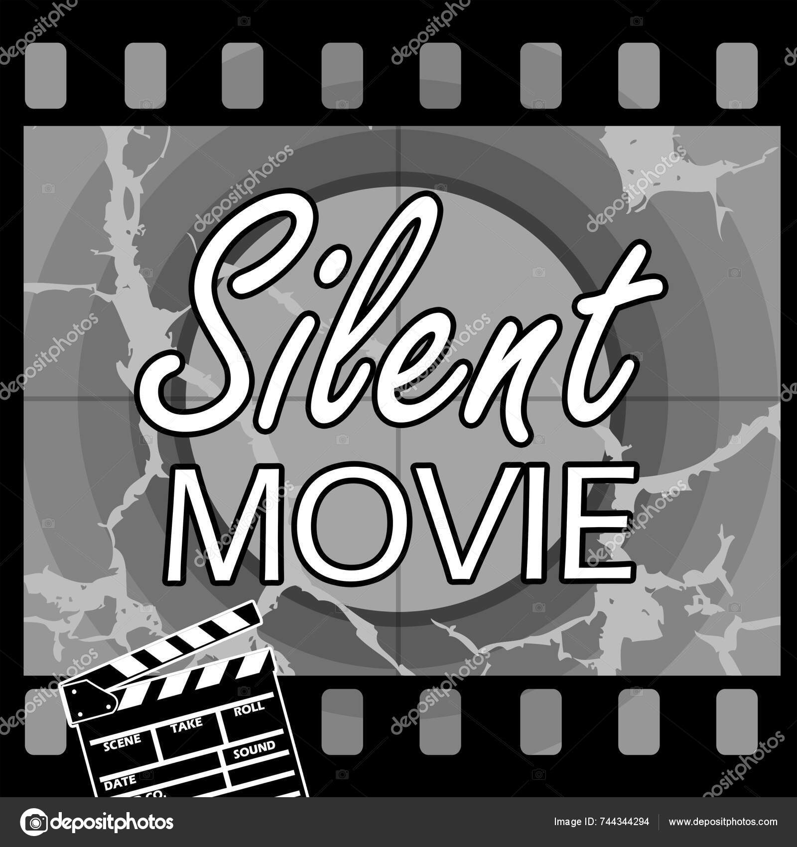 National Silent Movie Day Event Banner Film Tape Classic Movie Stock ...