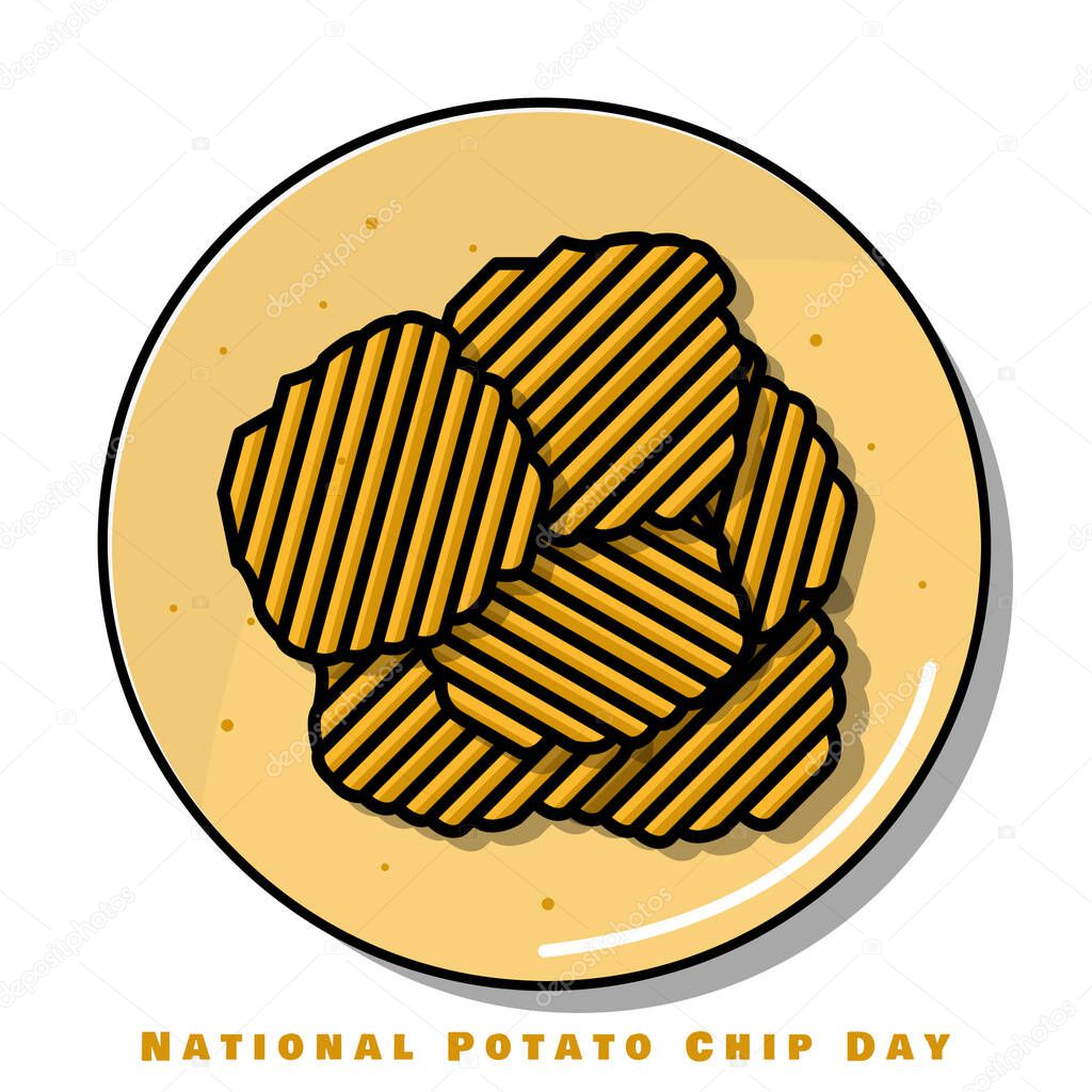 Día Nacional de la Patata Chip para celebrar el 14 de marzo. Un plato ...