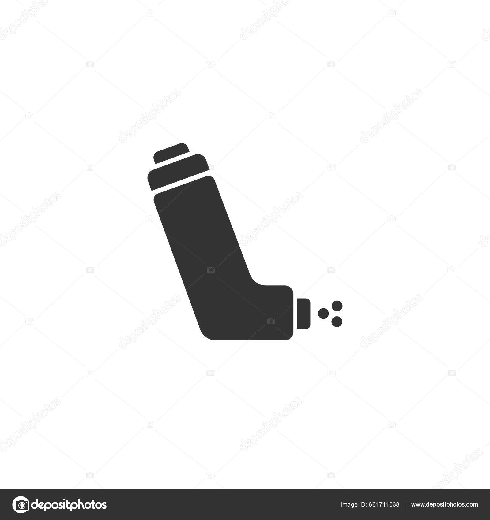 Inhaler Icon Isolated White Background Breather Cough Relief Inhalation ...