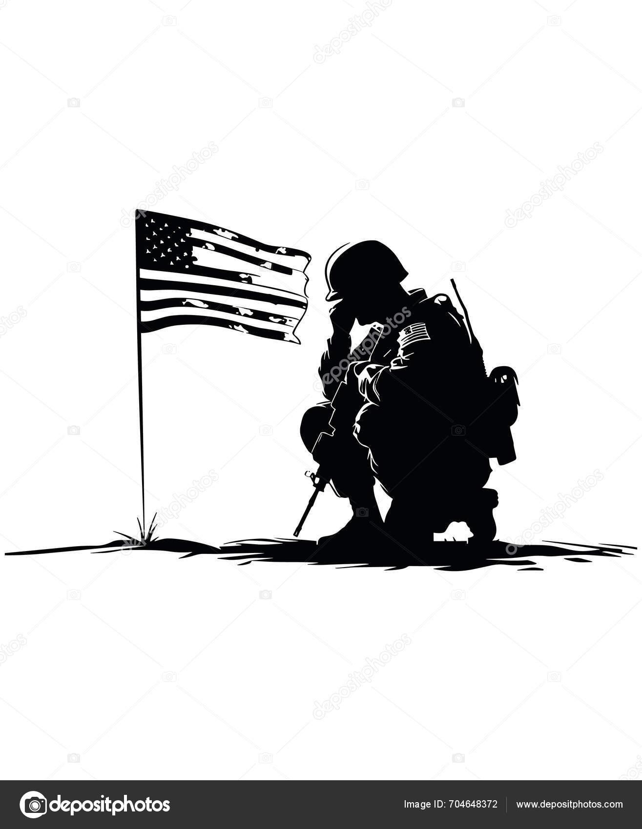 Silueta De La Bandera De La Guardia De Color