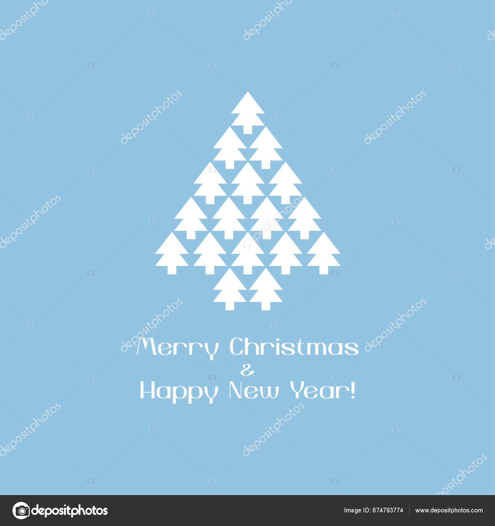 Christmas Tree Made Christmas Trees New Year's Card Congratulations ...