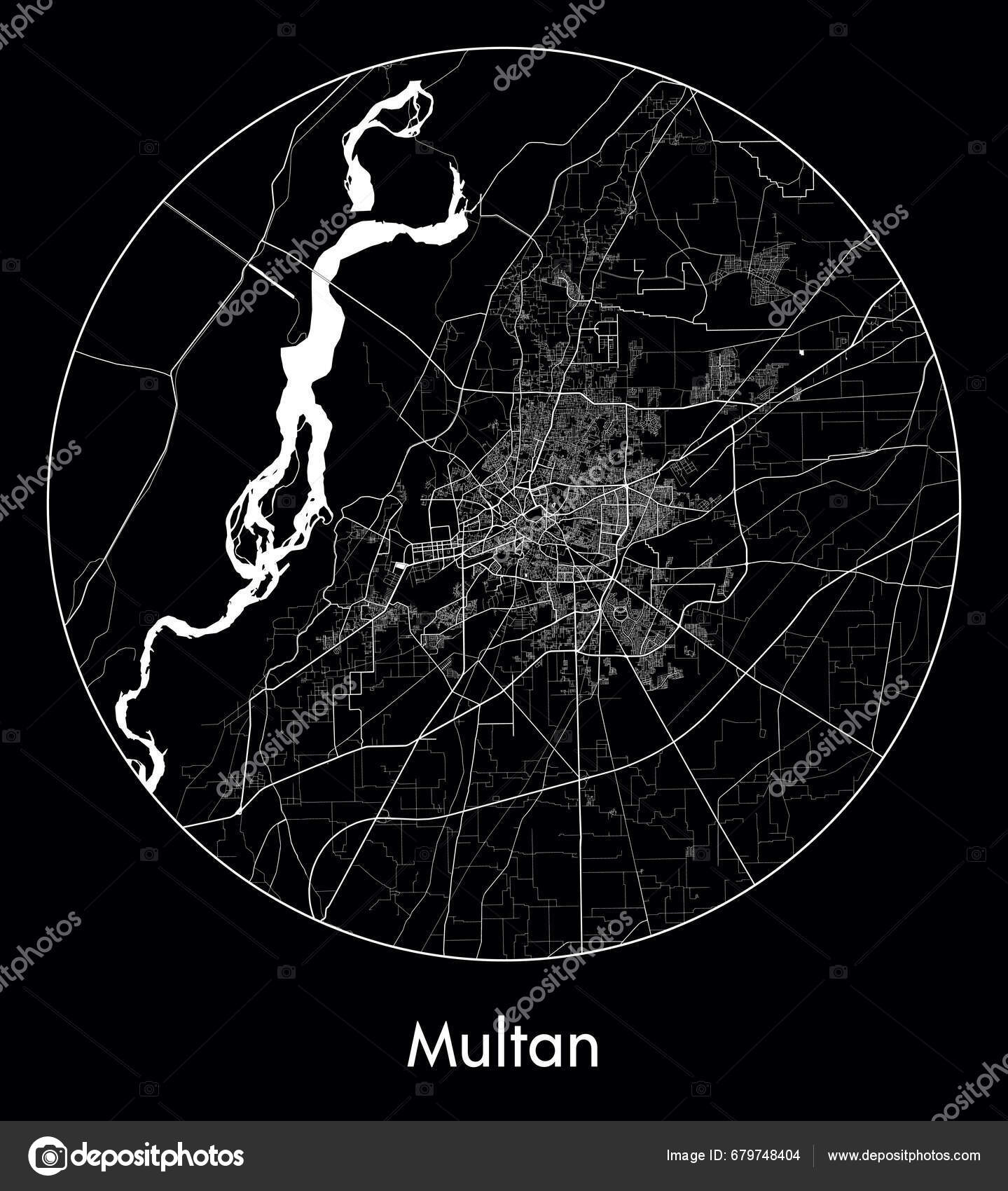City Map Multan Pakistan Asia Vector Illustration Stock Vector by ©nils ...