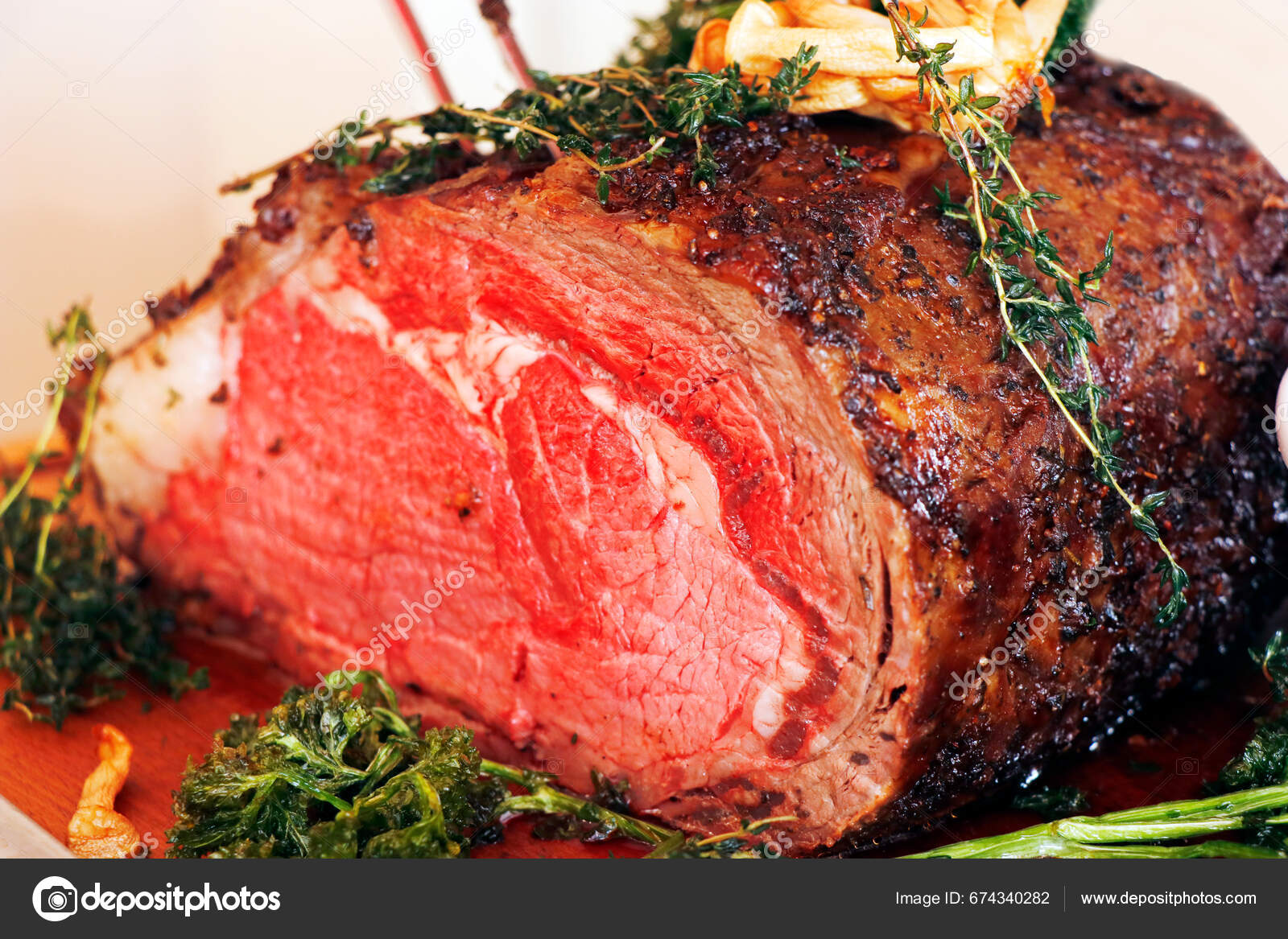 Roasted American Angus Beef Rib Eye Steak Meat Carvery Food — Stock ...