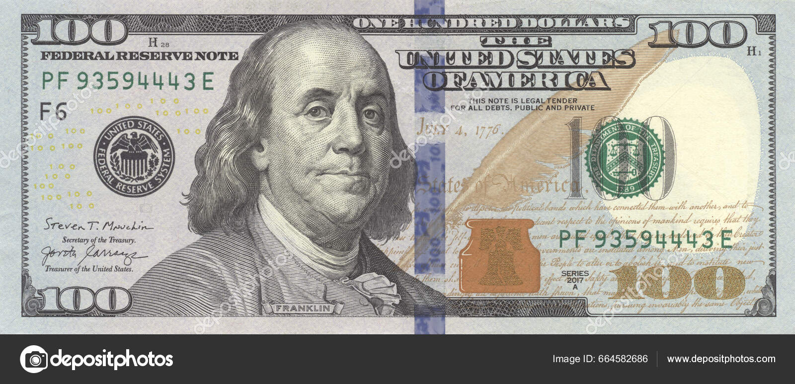 Dollar Bill White Background — Stock Photo © psdmania #664582686