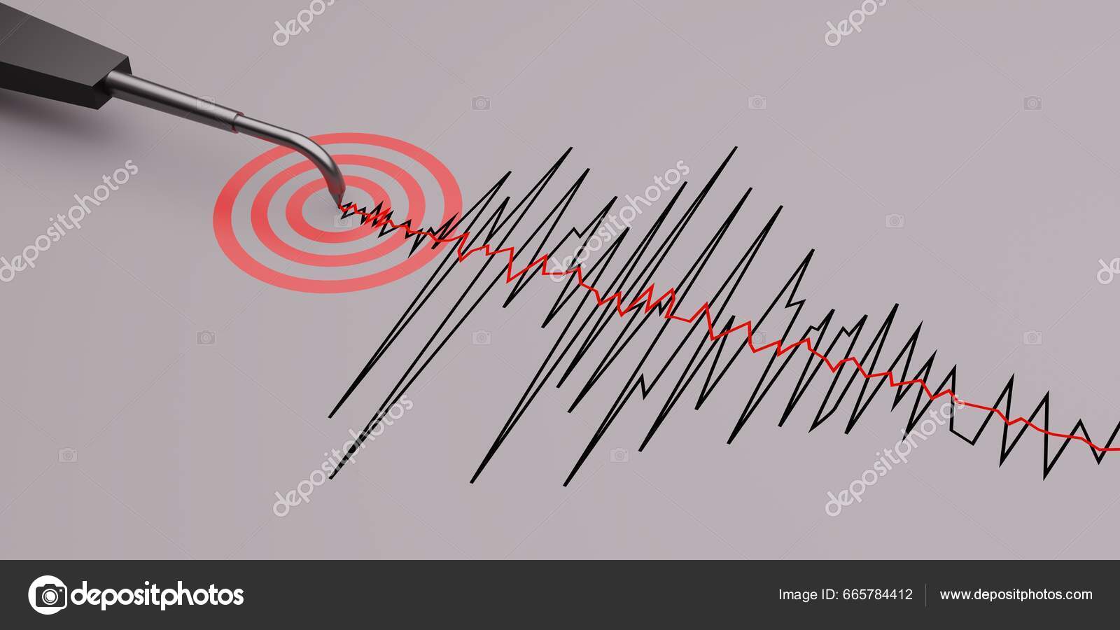 Seismograph Blank Paper Action Earthquake Signal Symbol Location ...