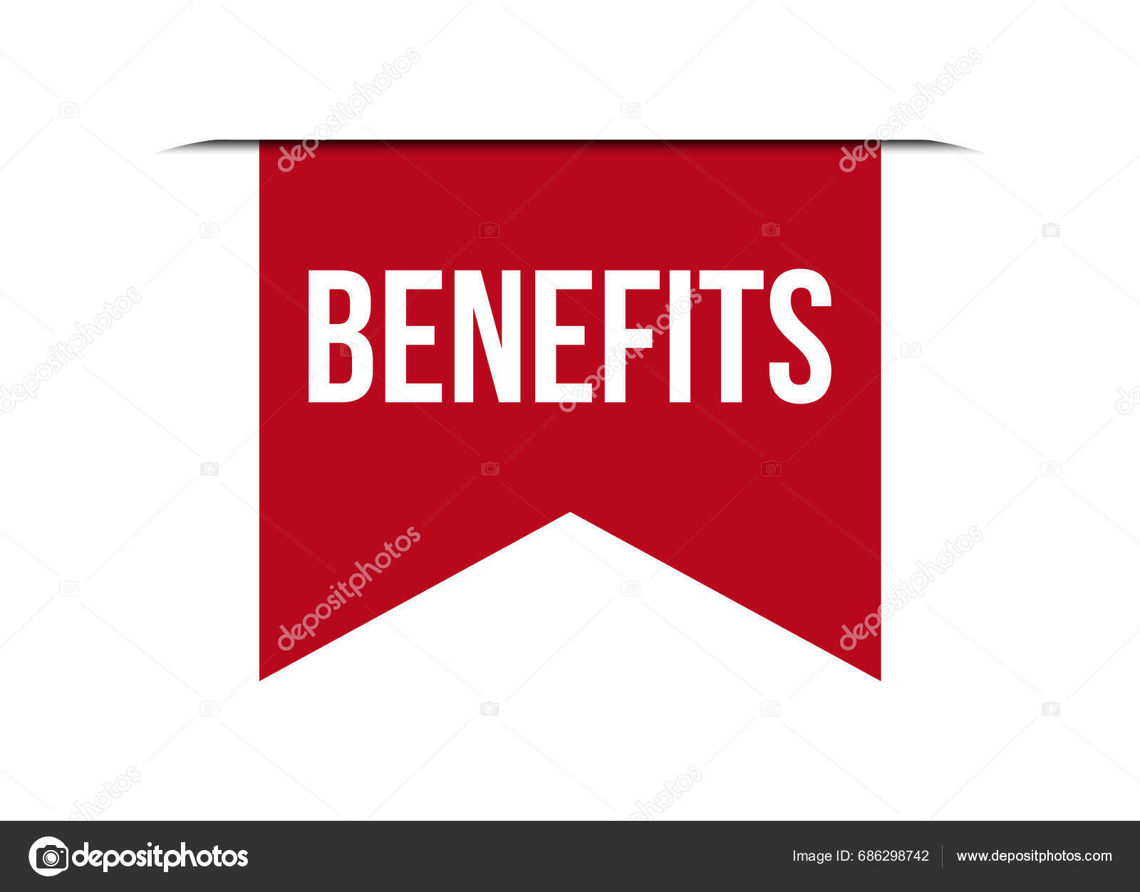 Avantages Illustration Bannière Vectorielle Rouge Isolé Sur Fond Blanc ...