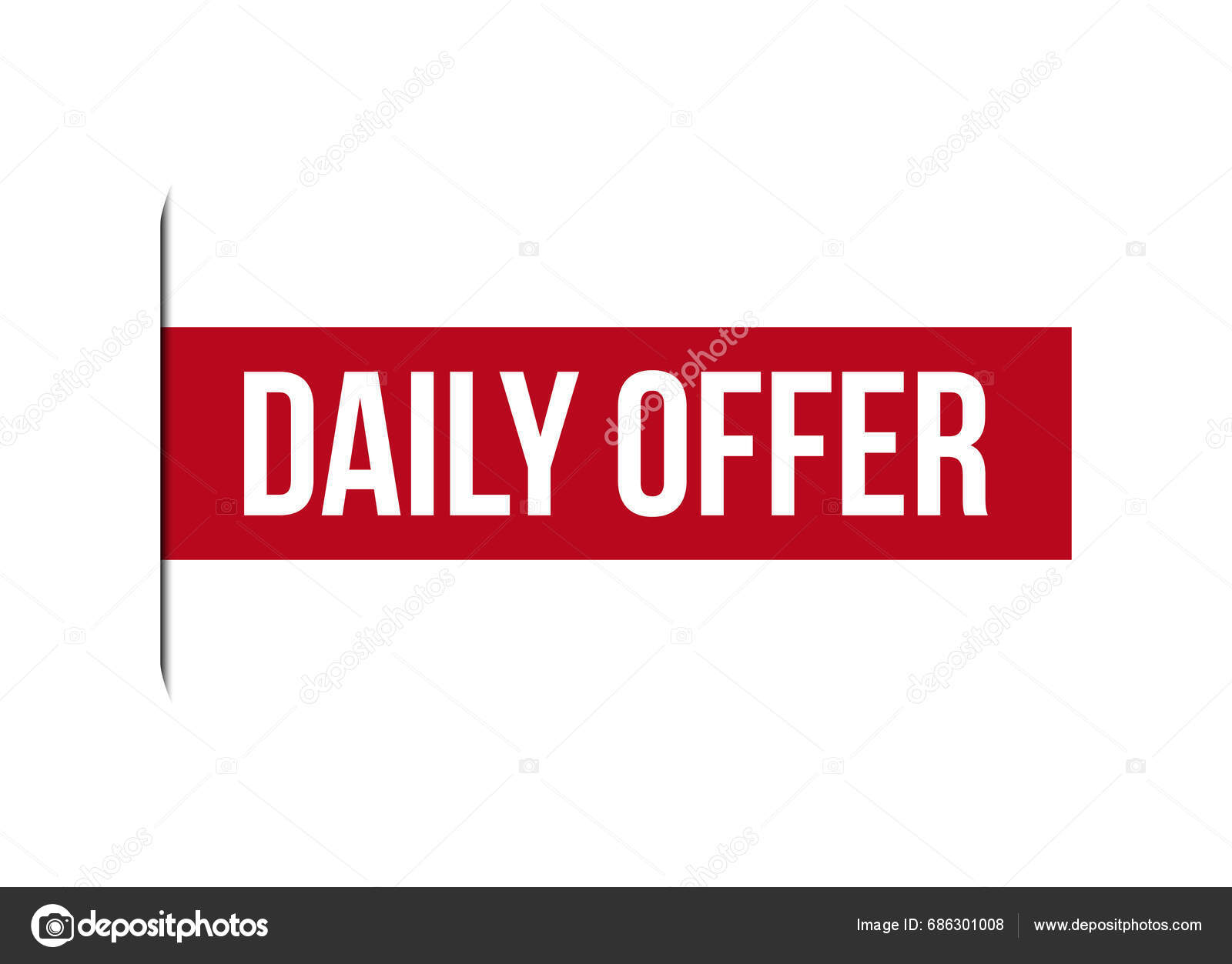 Daily Offer Red Vector Banner Illustration Isolated White Background Stock Vector by ©Shipons ...