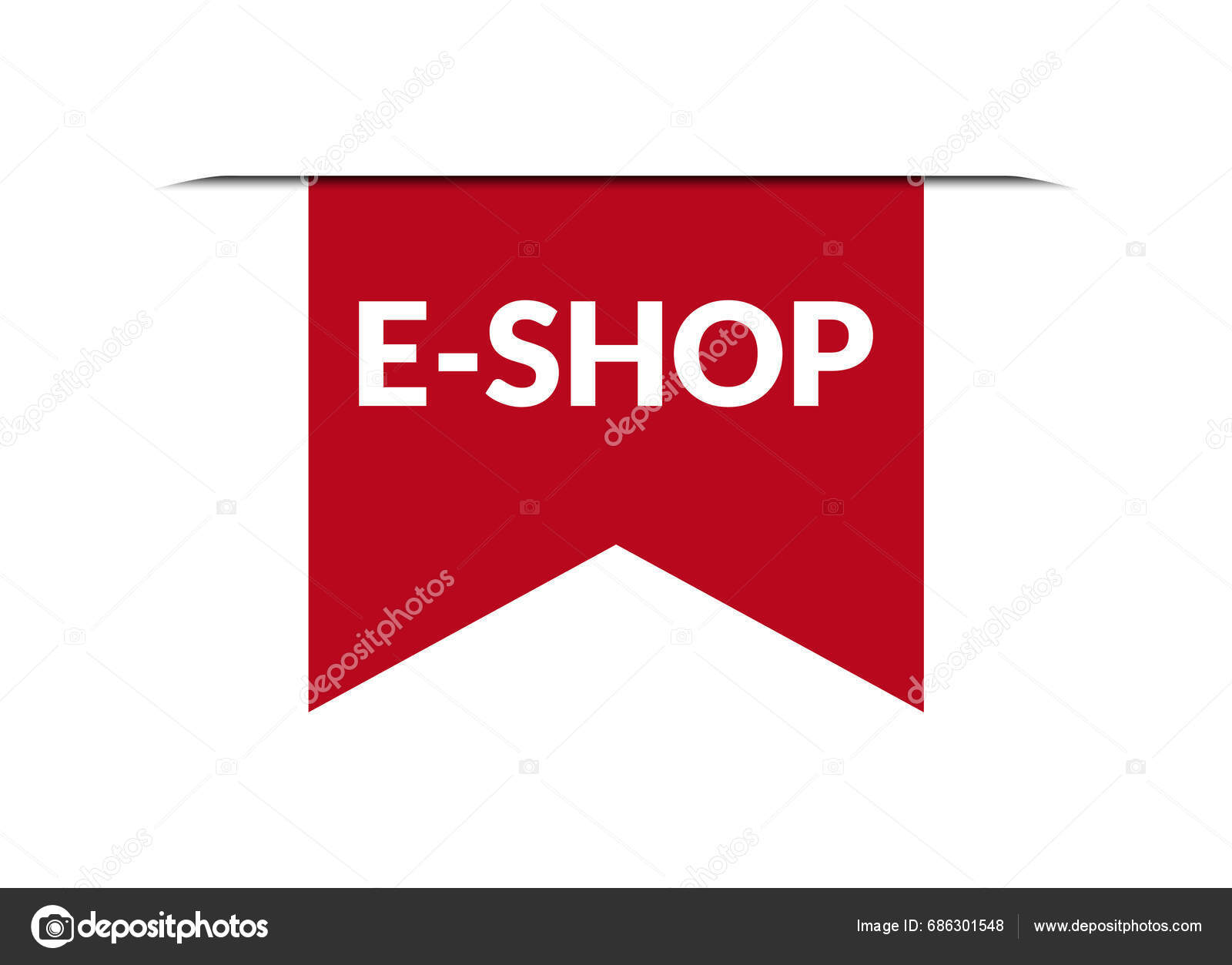 Shop Red Vector Banner Illustration Isolated White Background Stock ...