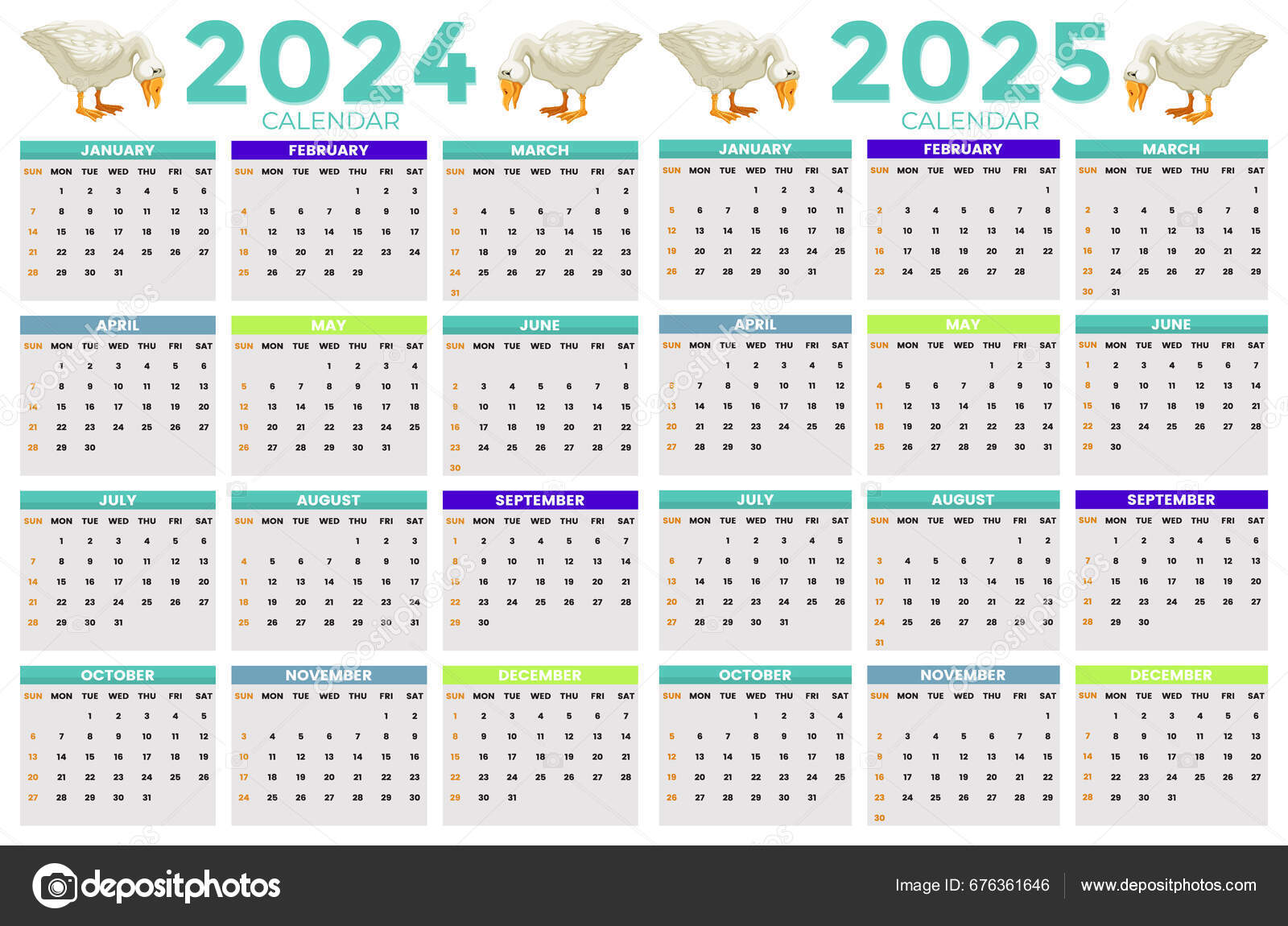 2024 2025 Calendar Design Template Happy New Year Stock Vector by ... 2024 2025 Calendar Design Template Happy New Year Stock Vector by ...