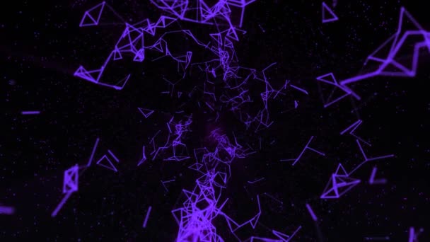 Abstract Background Neon Purple Moving Lines Dots Connected Form Plexus ...