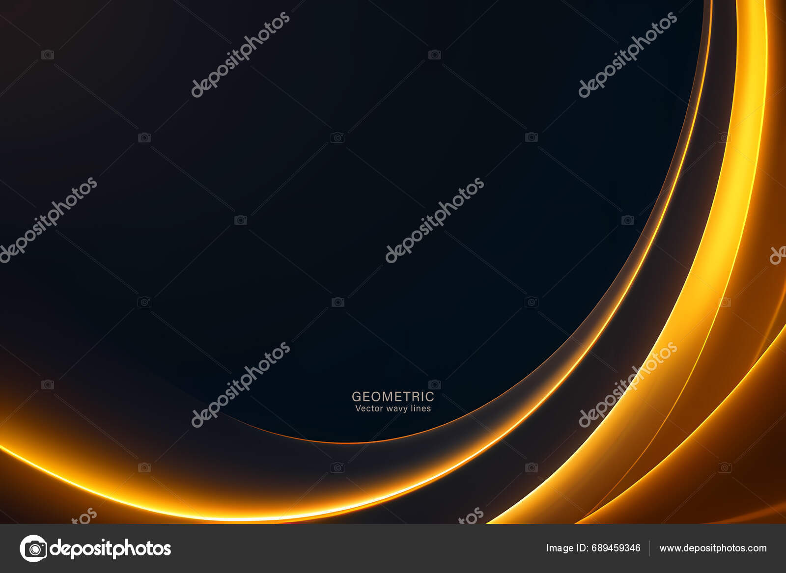 Gold Curve Dark Background Abstract Geometric Background Liquid Shapes ...