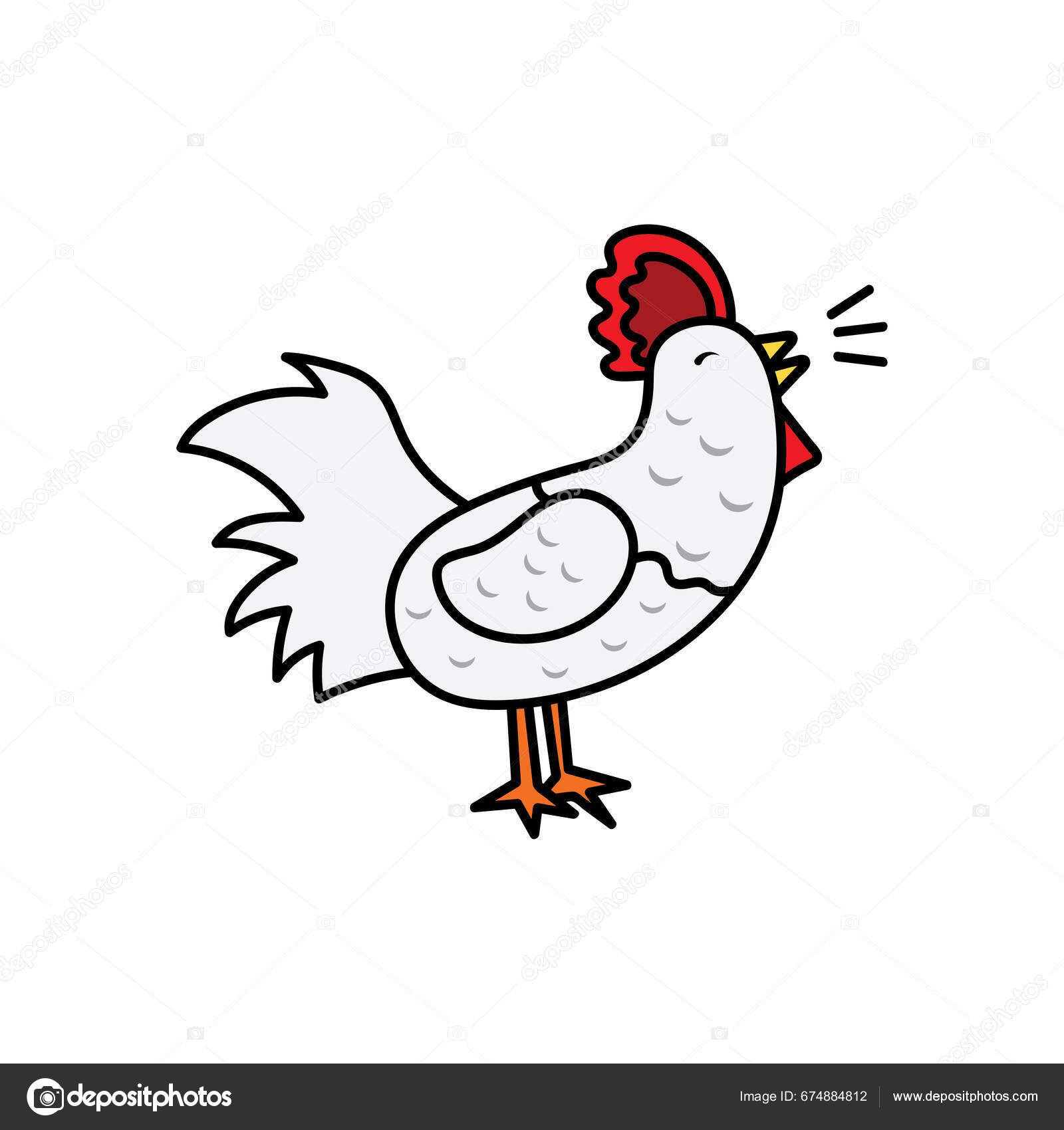 Kinder Zeichnen Cartoon Vector Illustration Hahn Symbol Isoliert Auf ...