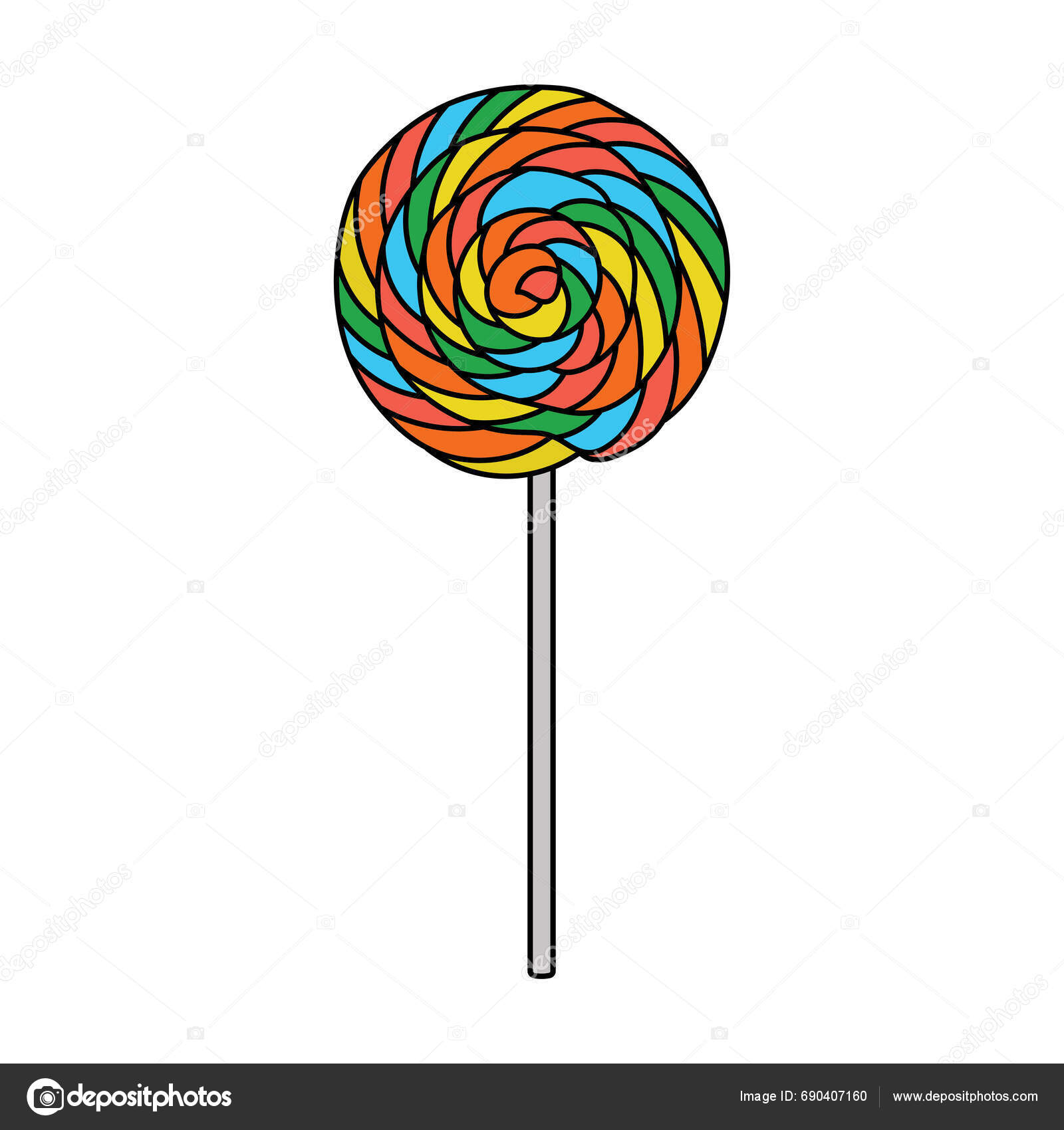 Barn Rita Tecknad Vektor Illustration Söt Klubba Godis Isolerad Vit ...