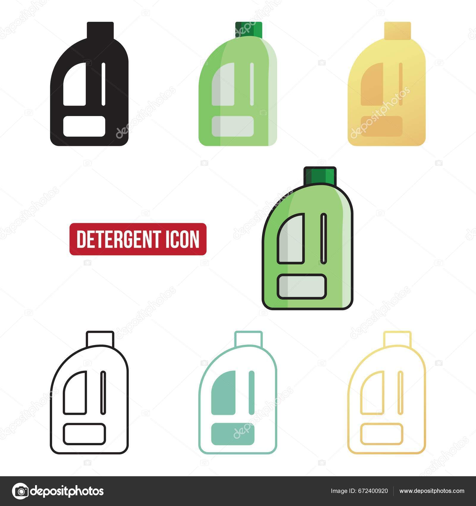 Flat Detergent Icon Set Symbol Vector Illustration Stock Vector by ...