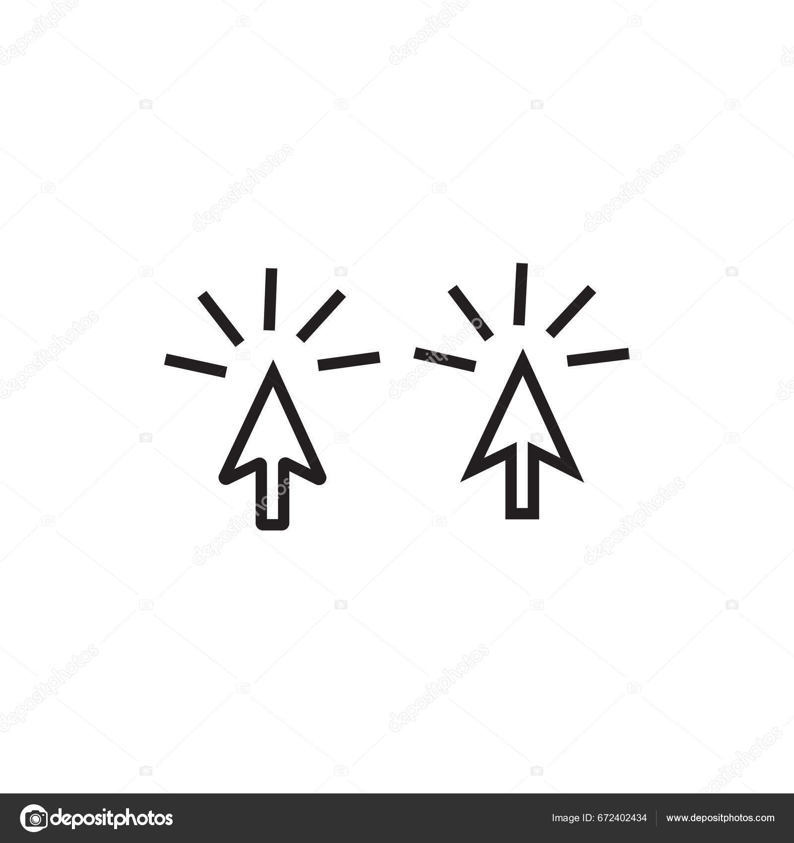 Flat Computer Mouse Click Cursor Icon Symbol Vector Illustration Stock ...