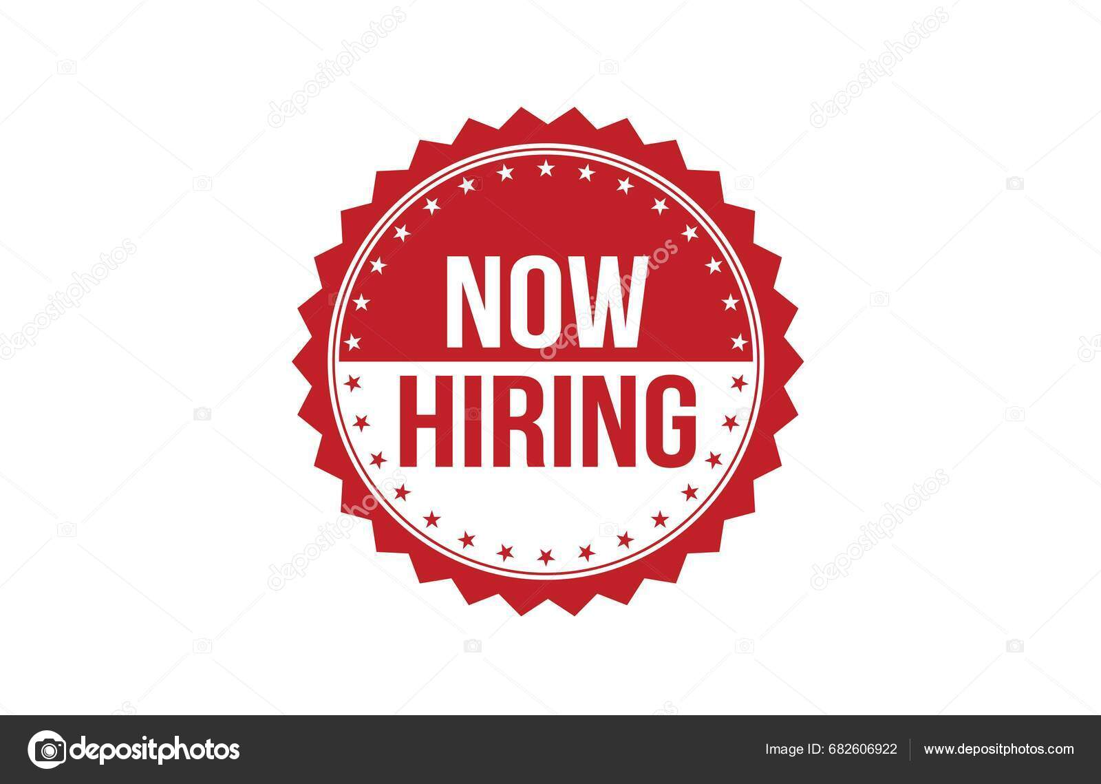 Now Hiring Red Ribbon Label Banner Open Available Now Sign Stock Vector ...