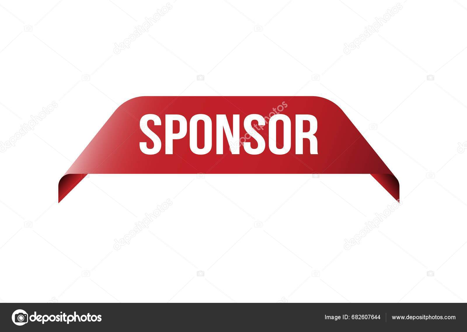 Red Banner Sponsor White Background Stock Vector by ©01634307431 682607644