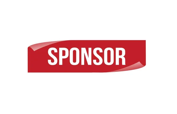 Red Banner Sponsor White Background Stock Vector by ©01634307431 682607644