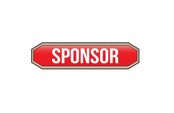 Red Banner Sponsor White Background Stock Vector by ©01634307431 682607644