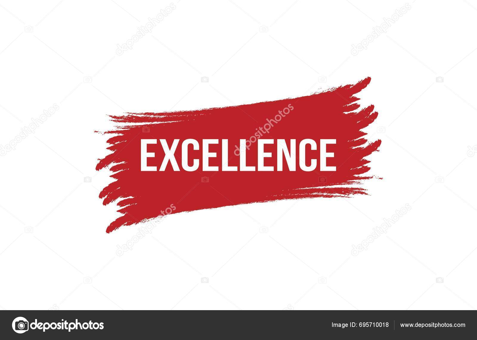 Brush Style Excellence Red Banner Design White Background Stock Vector ...