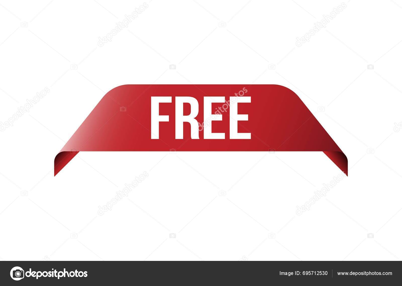 Red Banner Free White Background Stock Vector by ©01634307431 695712530
