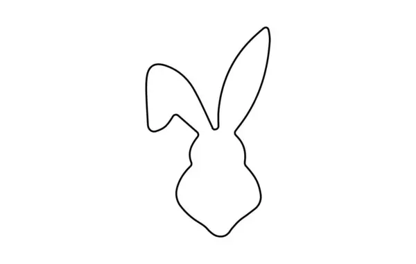 Rabbit Outline Easter Bunny Isolated White Background Simple Black Icon ...