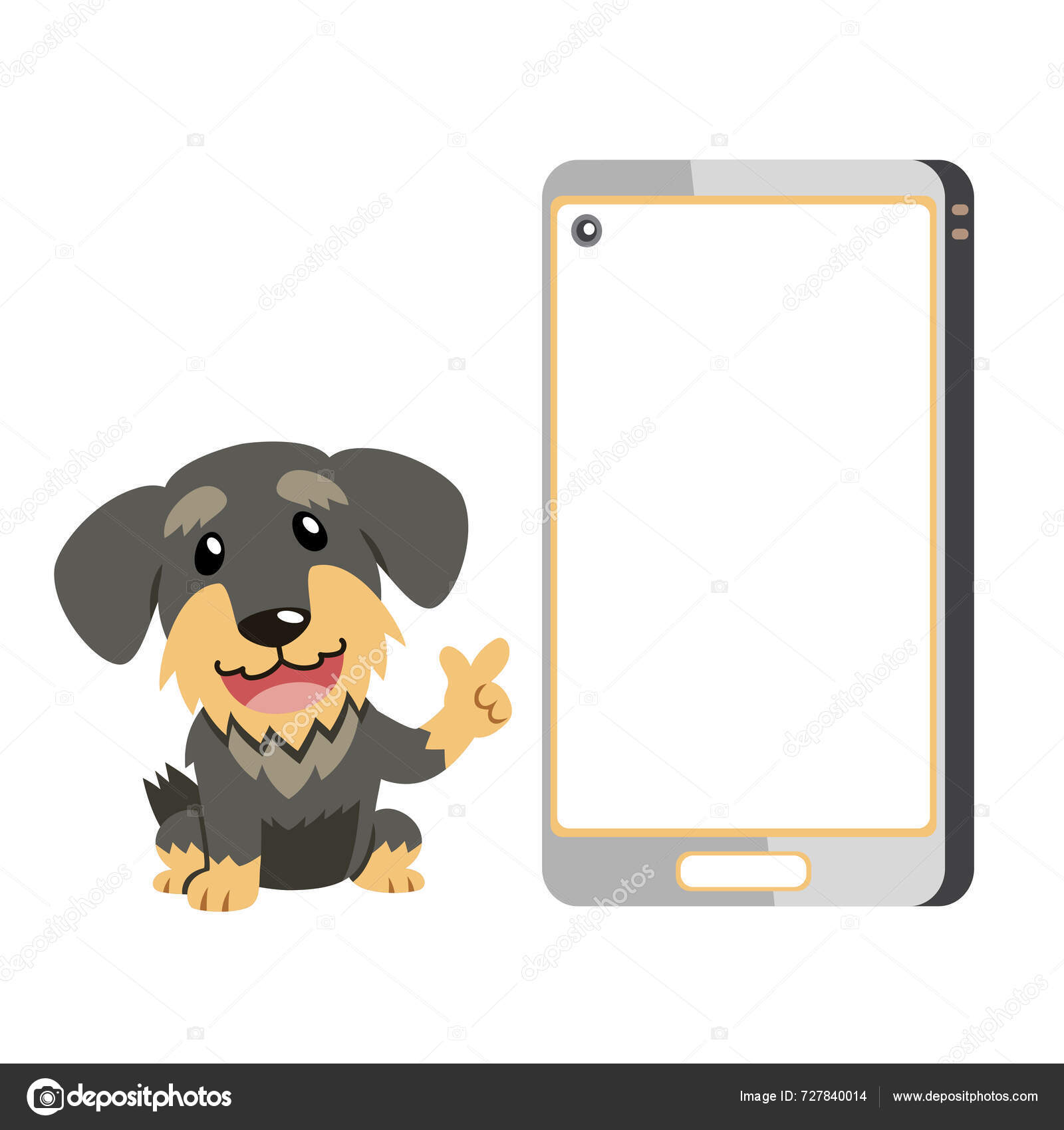 Cartoon Character Dog Smartphone Design Stock Vector by ©Jaaak 727840014